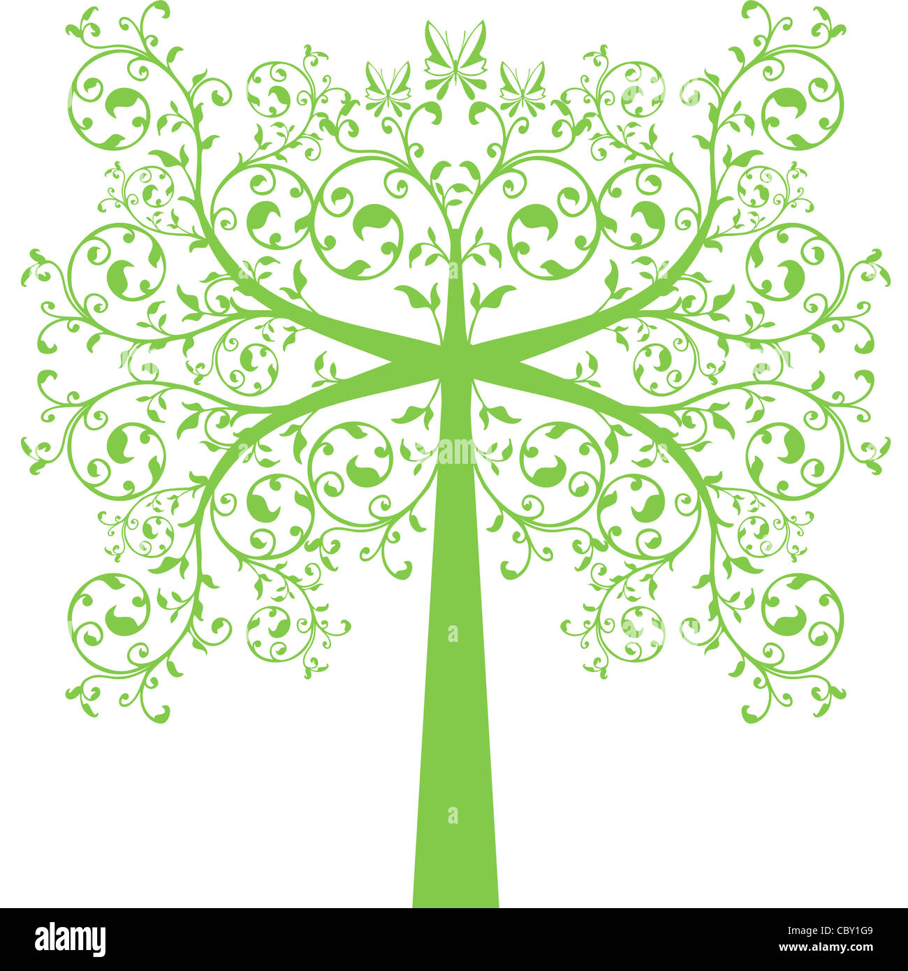 Beautiful art tree isolated on white background Stock Photo - Alamy