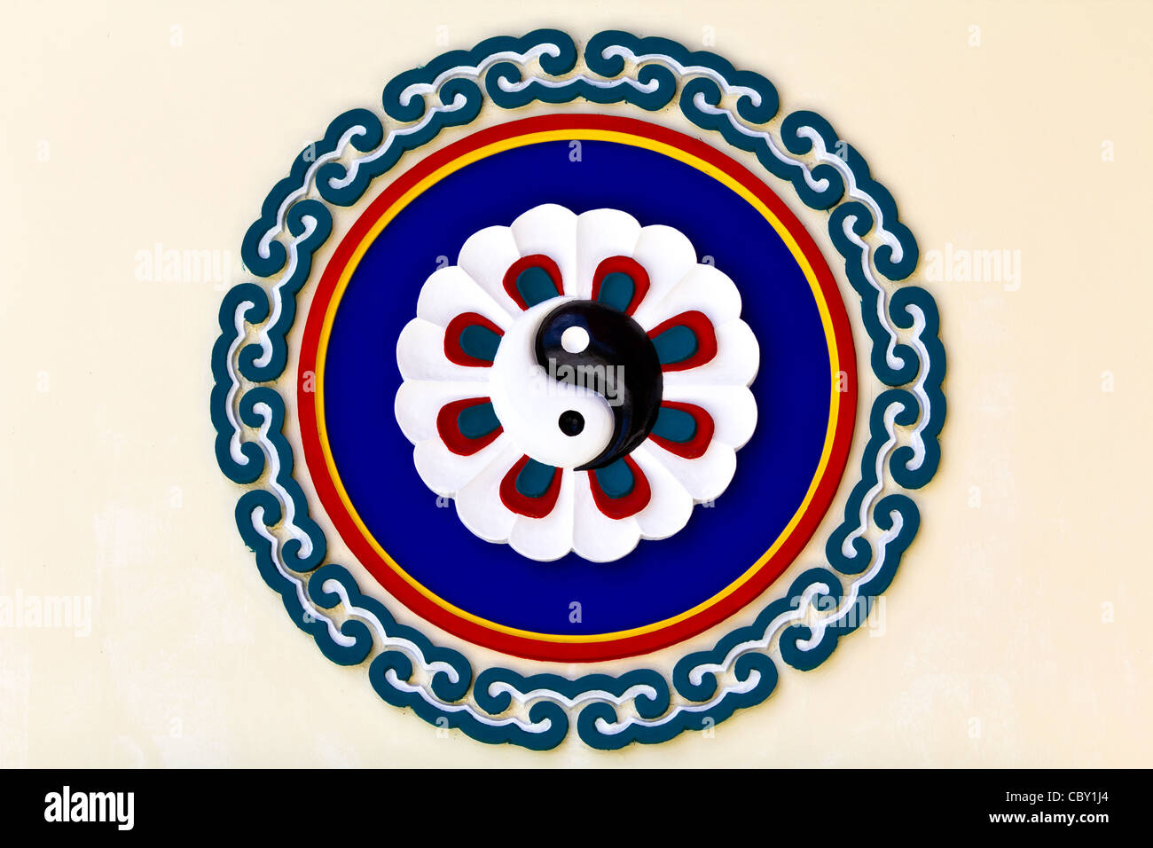 Colorful yin-yang sign in the chinese temple, Thailand Stock Photo - Alamy
