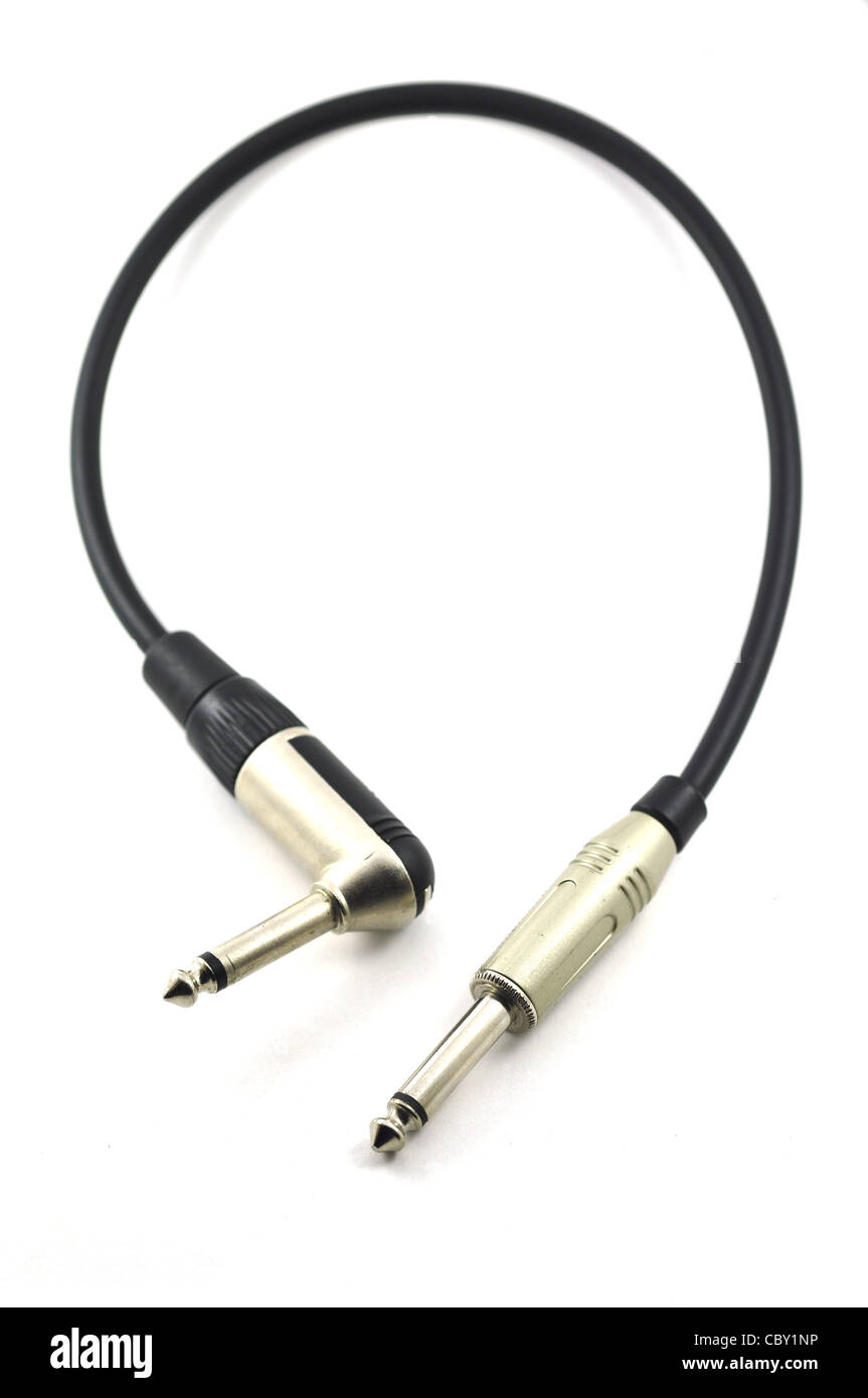 Macro of audio cable isolated on white background Stock Photo - Alamy