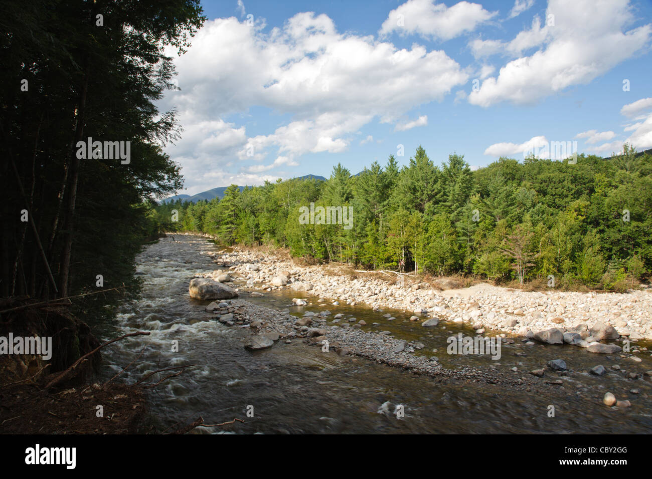 East Branch of the Pemigewasset River in Lincoln, New Hampshire USA ...