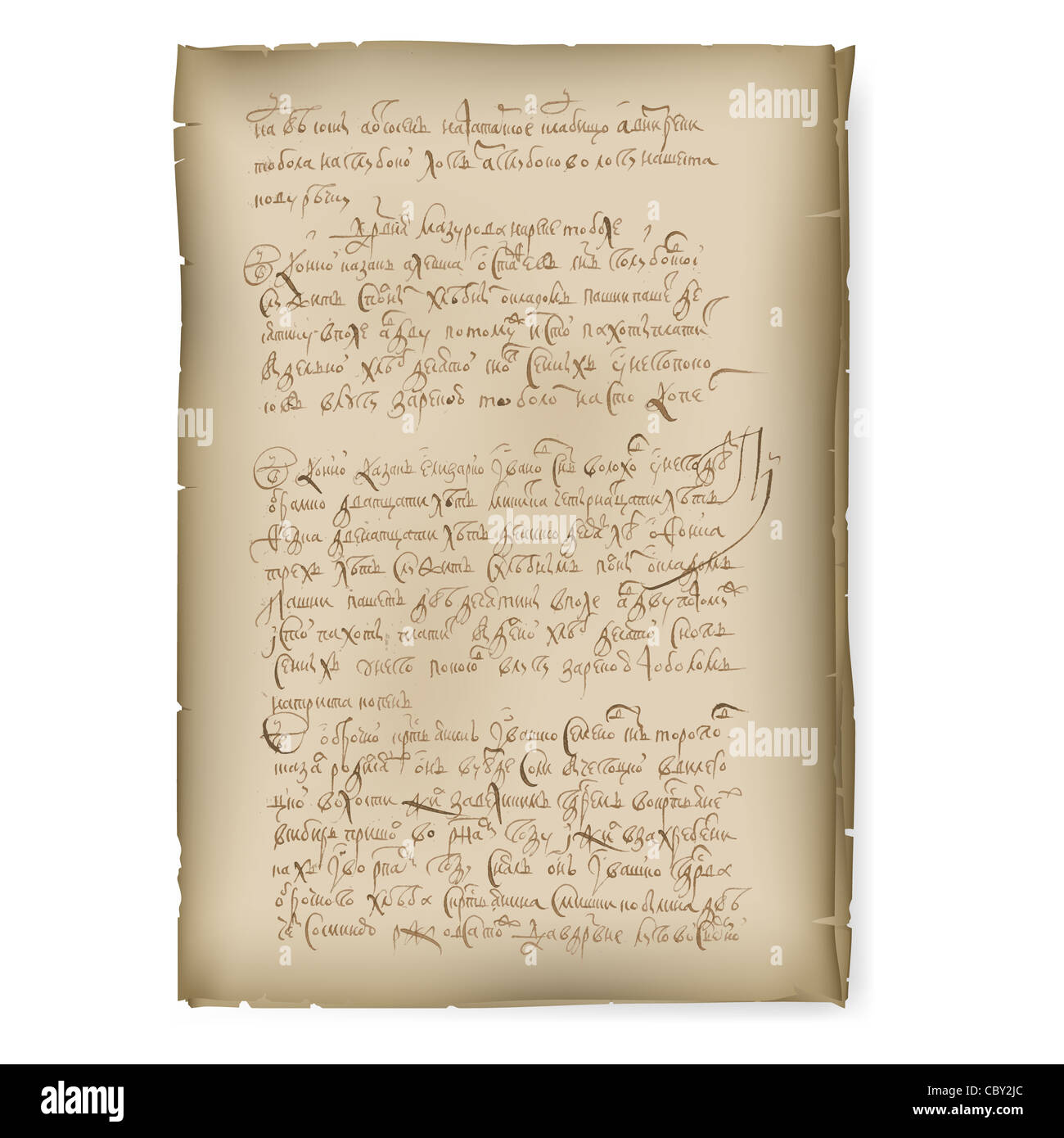 An old manuscript. Illustration on white background Stock Photo - Alamy