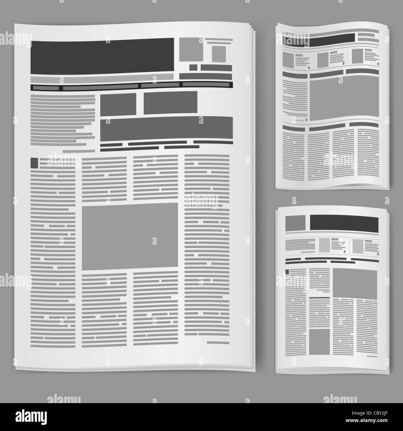 Set number two newspaper. Illustration on white background Stock Photo ...