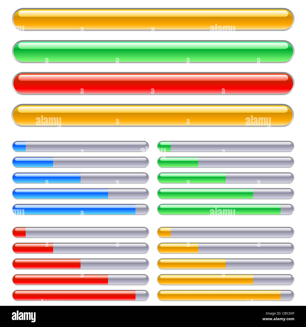 Indicator of progress in different colors. Illustration on white ...