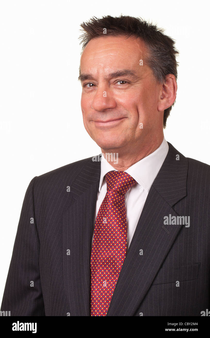 Portrait of Attractive Middle Age Business Man in Suit with Cheeky ...