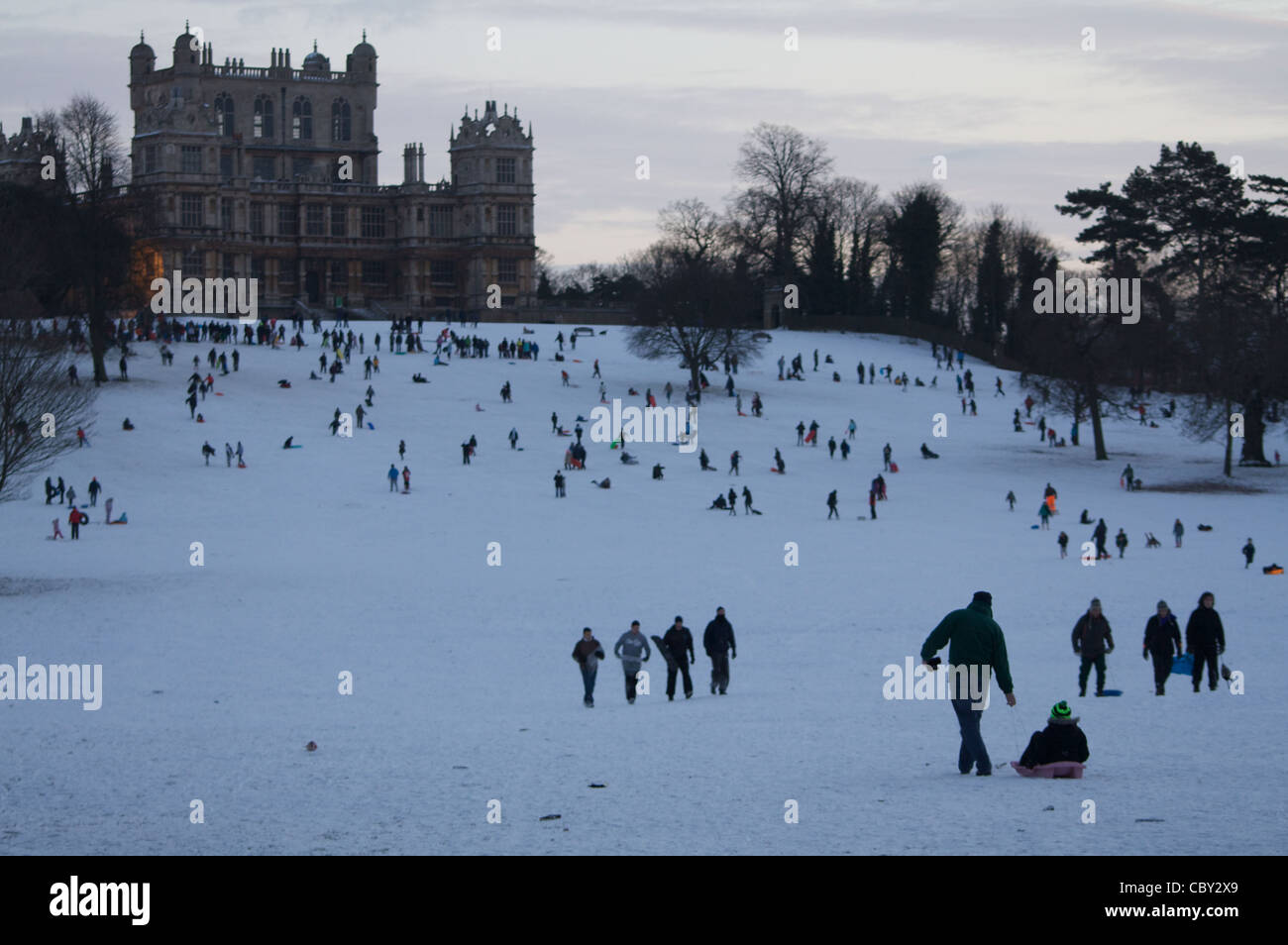 Wollaton Hall in Nottingham in the Snow Stock Photo - Alamy