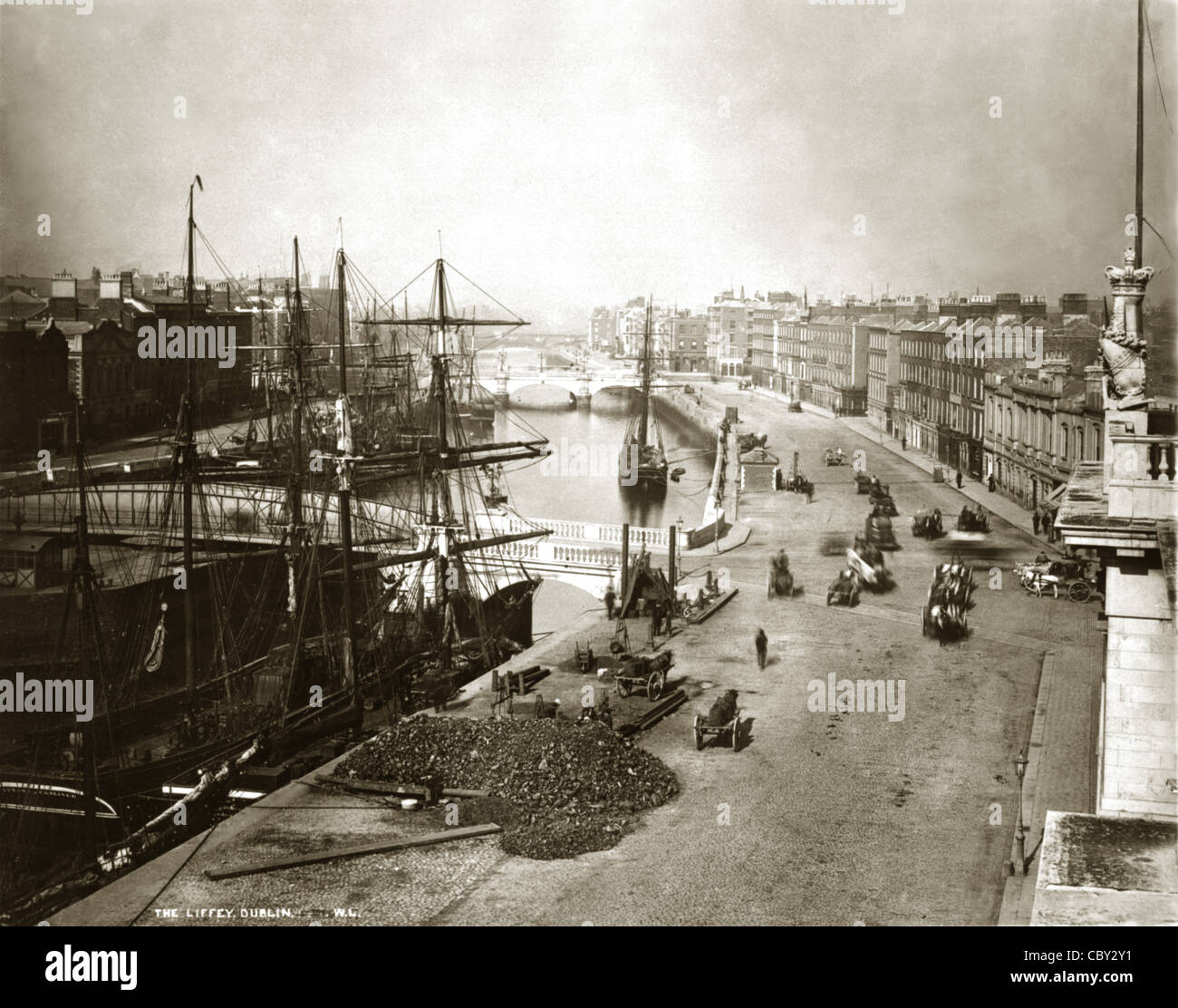 Dublin Quays from Custom House c 1900 Stock Photo - Alamy