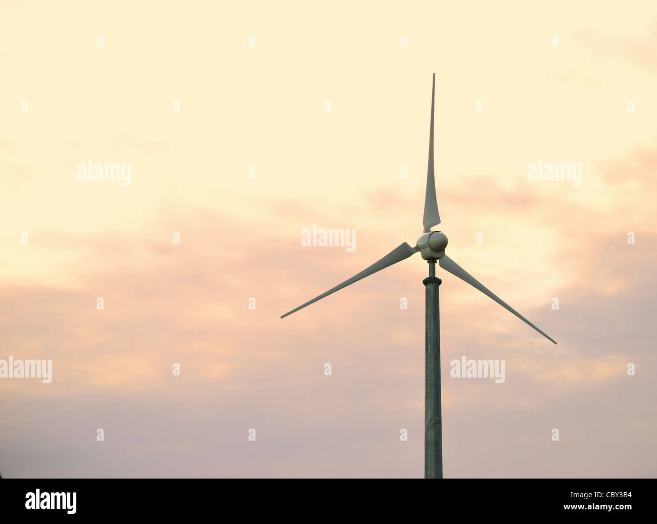 Single wind turbine - Environmental clean energy generator Stock Photo ...
