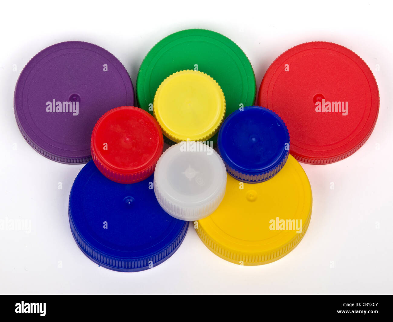 plastic caps with different colors and shapes Stock Photo - Alamy