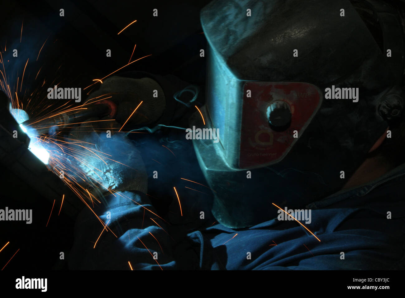 Welder close up Stock Photo - Alamy