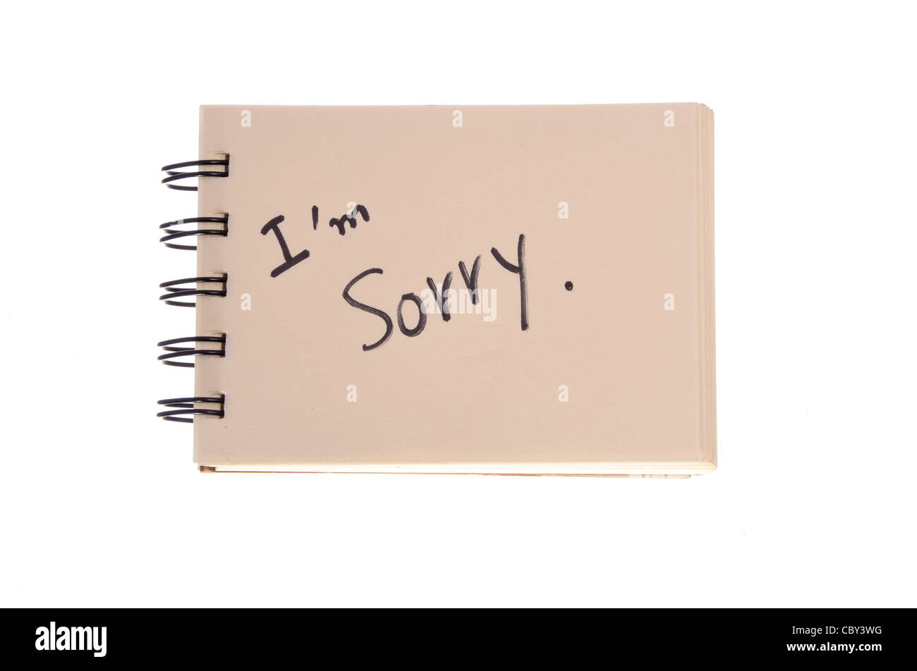 Message of apology Cut Out Stock Images & Pictures - Alamy