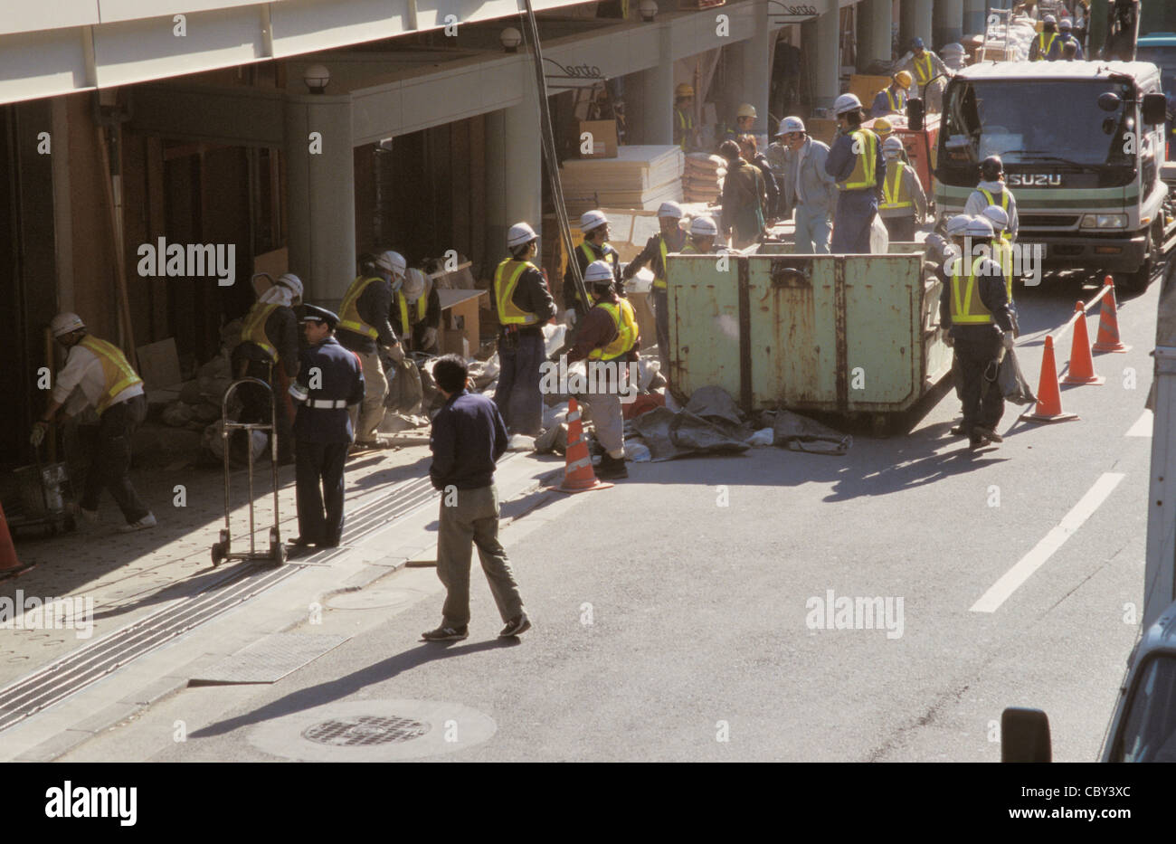 Ueno Park Japan Tokyo Construction work near Ueno station Stock Photo ...