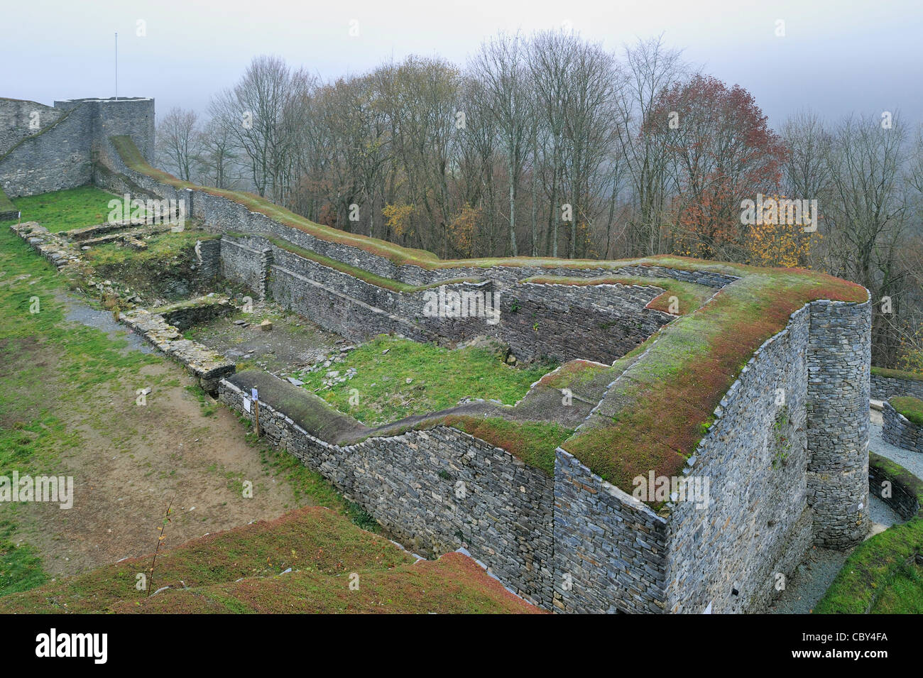 Ruins of the Herbeumont castle in the Belgian Ardennes, Belgium Stock ...