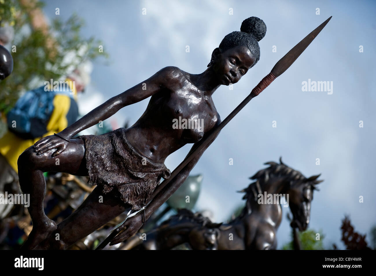 Bronze Statue of a female African Warrior on Display at the Royal ...
