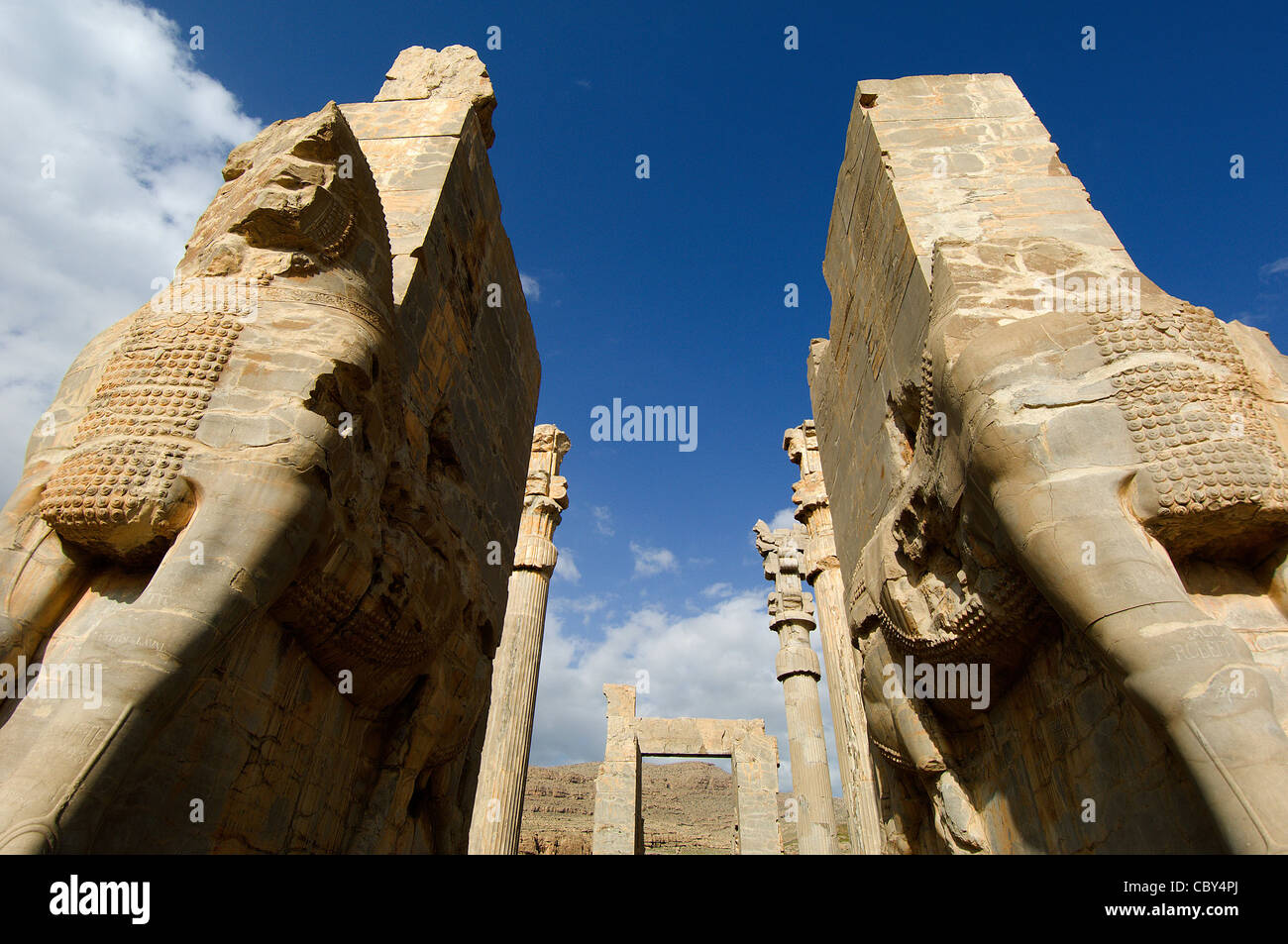 The imposing gateway to the ancient city of Persepolis in Iran, built ...
