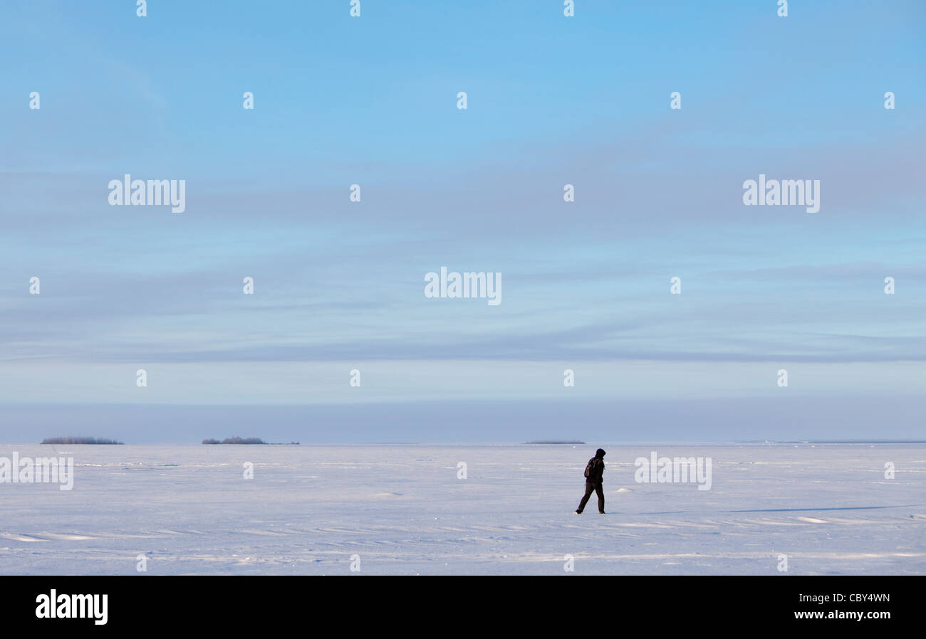 Silhouette man walking over cold hi-res stock photography and images ...