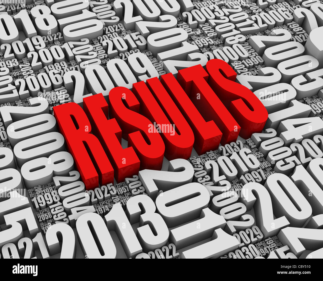 RESULTS 3D text surrounded by calendar dates. Part of a series Stock ...