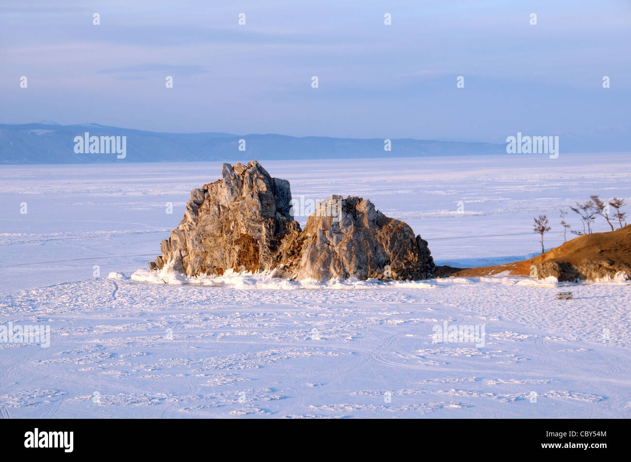 Mountain Shamanka, Shaman, island Olkhon, Lake Baikal, Siberia, Russia ...