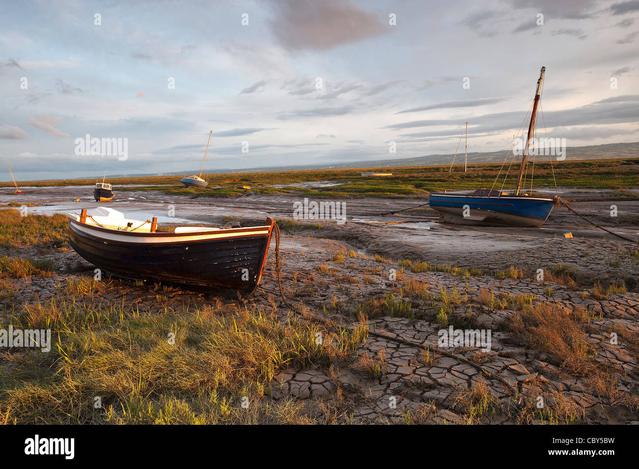 Old Boats Heswall The Wirral Cheshire Stock Photo - Alamy