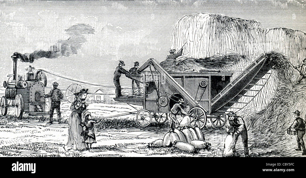 Steam threshers were used by farmers to harvest grain and their purpose ...