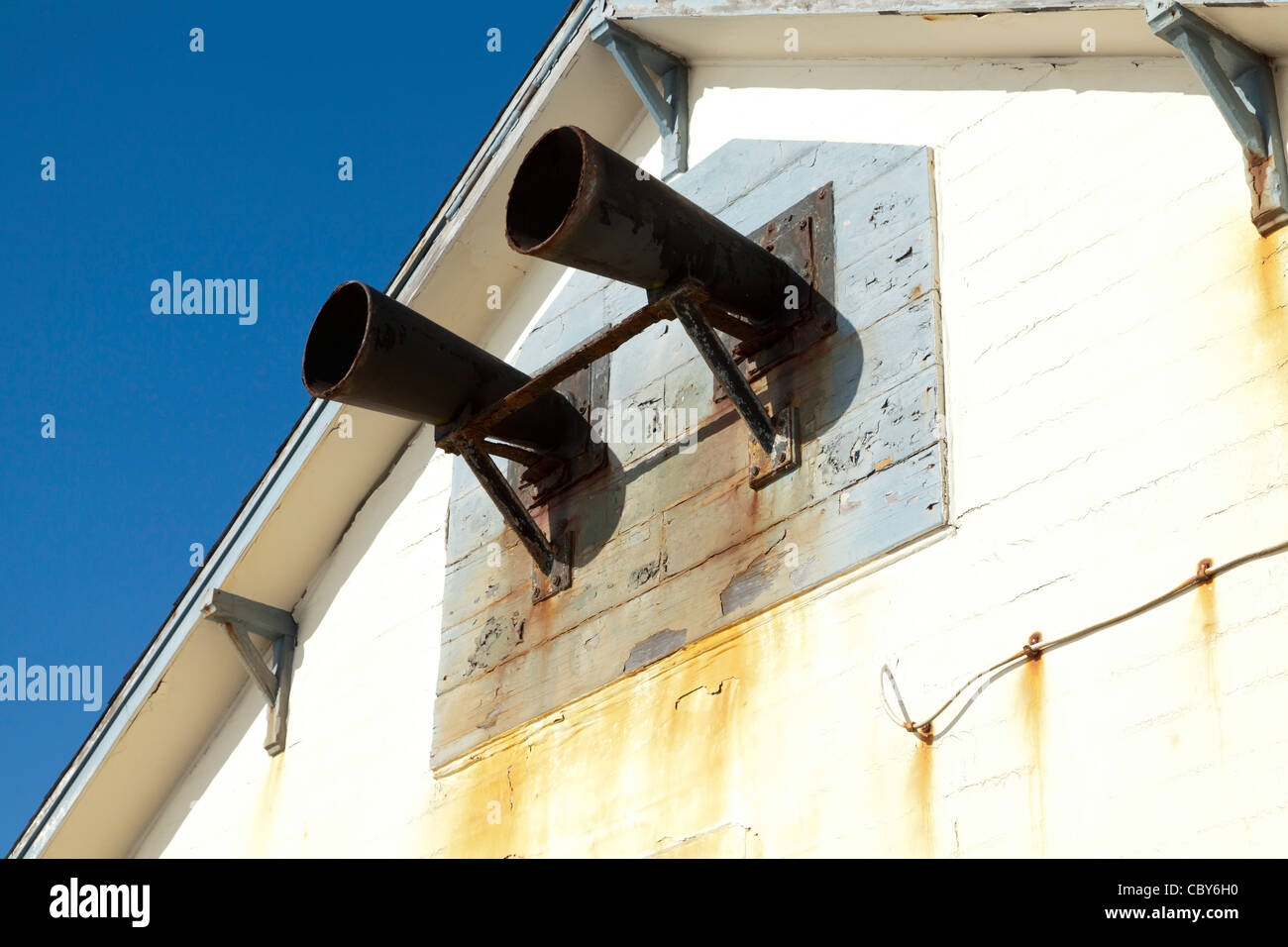Pigeon Point Lighthouse horns that assist the light beacon in warning ...
