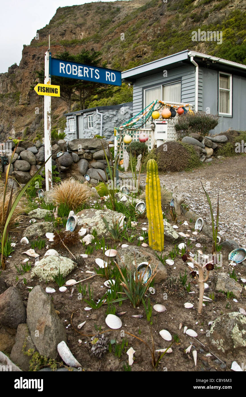 Batch with shell garden in New Zealand Stock Photo - Alamy