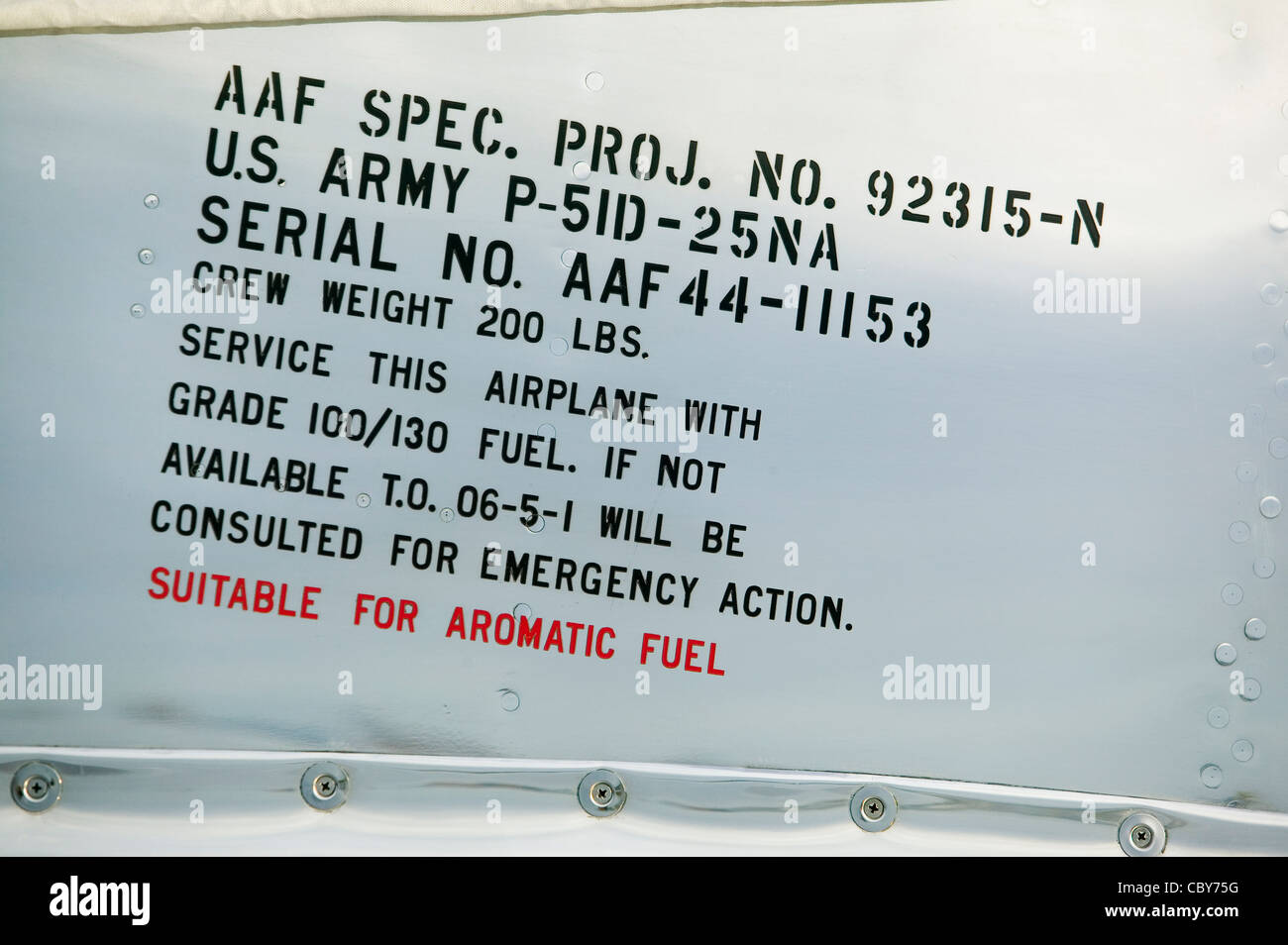 North American P-51 Mustang military aircraft fuel legend Stock Photo - Alamy