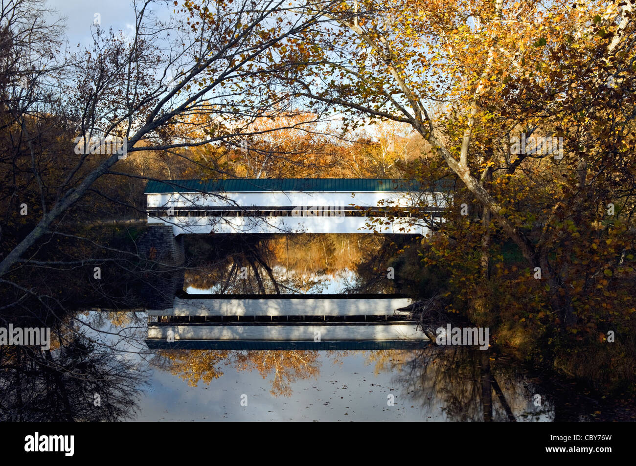 Westport Covered Bridge on Sand Creek in Decatur County, Indiana Stock ...