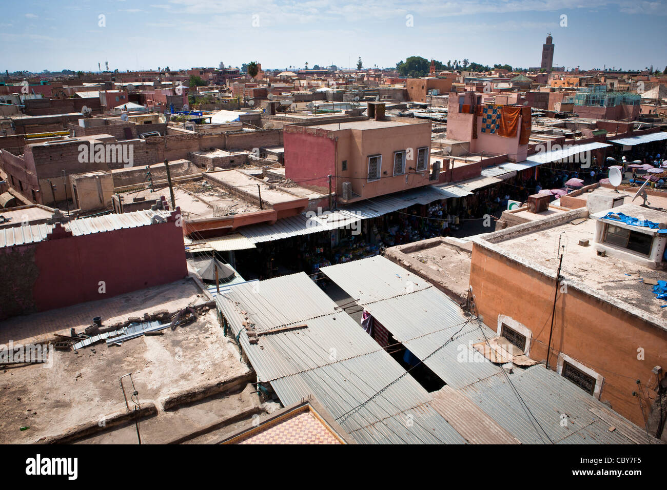 View over rooftops of Marrakech, Morocco, North Africa Stock Photo - Alamy
