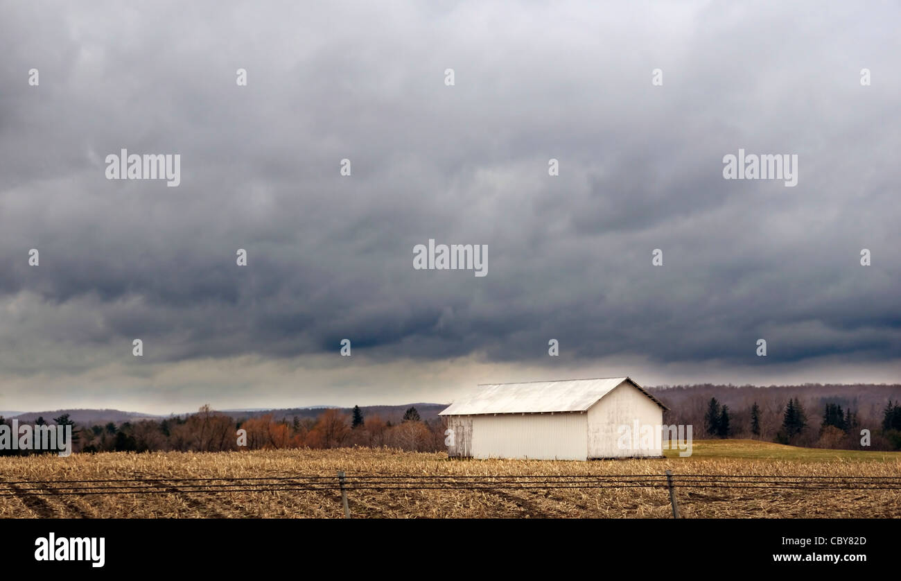barn with storm clouds Stock Photo - Alamy