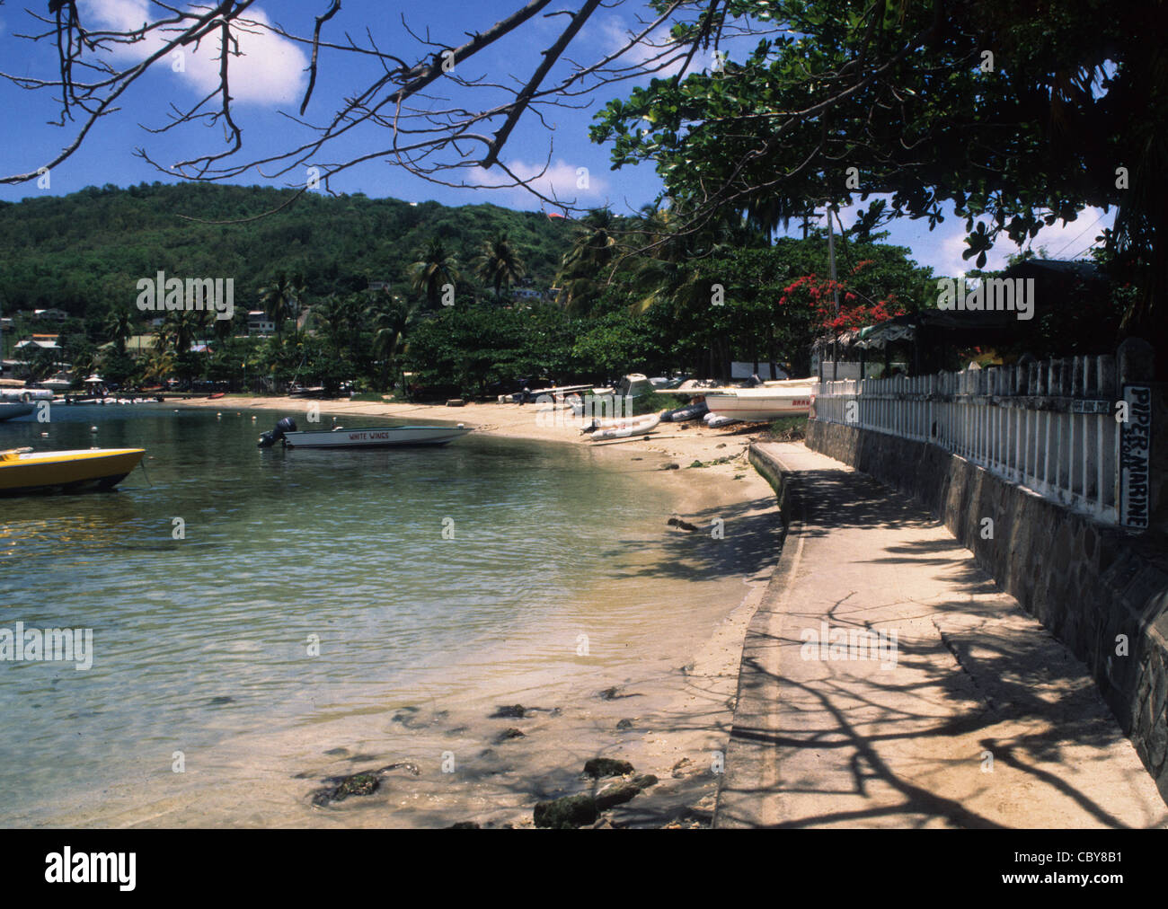 The beach at Port Elizabeth, Bequia, Grenadines Stock Photo - Alamy