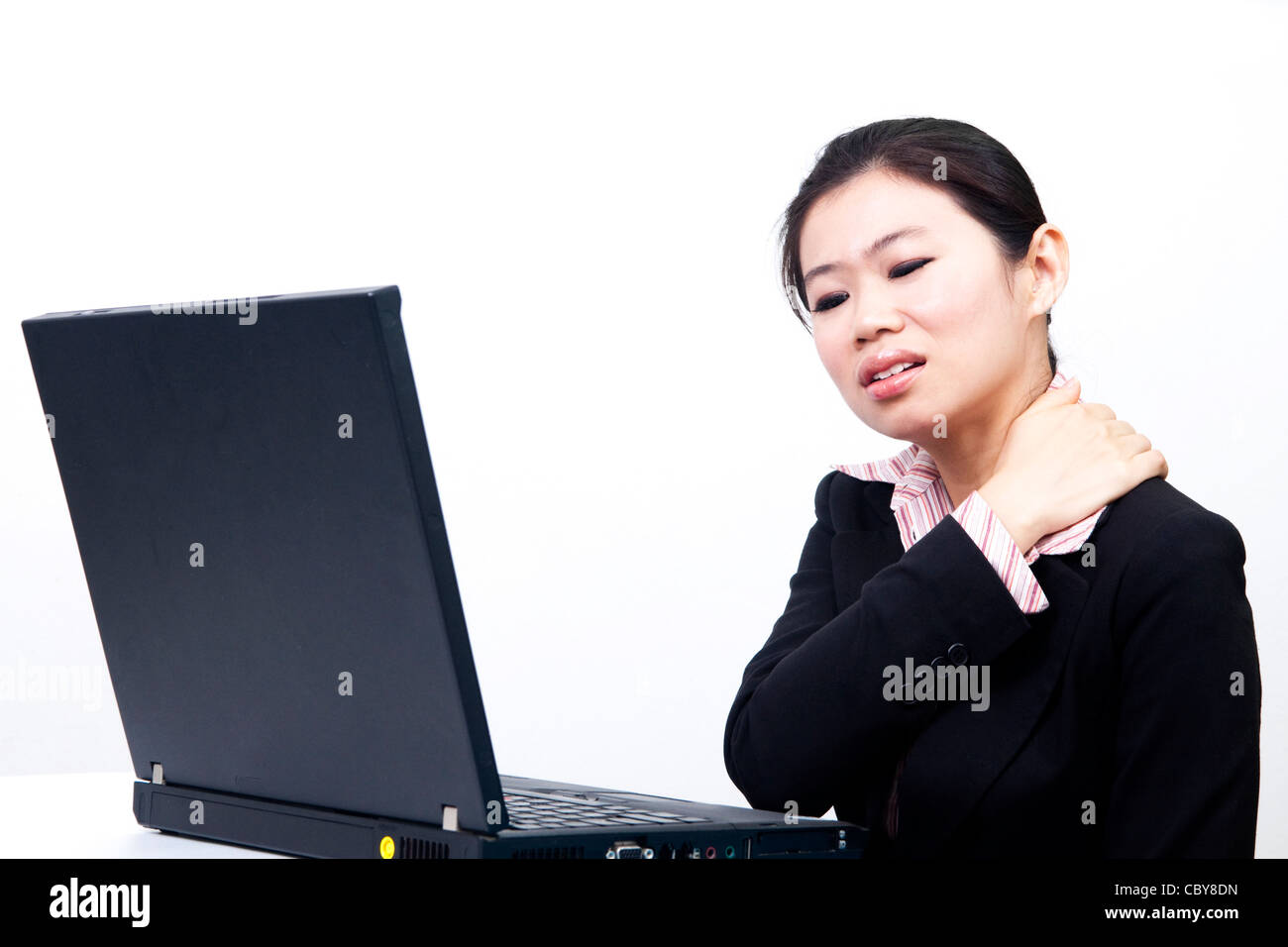 Office lady having backache after too much work Stock Photo - Alamy