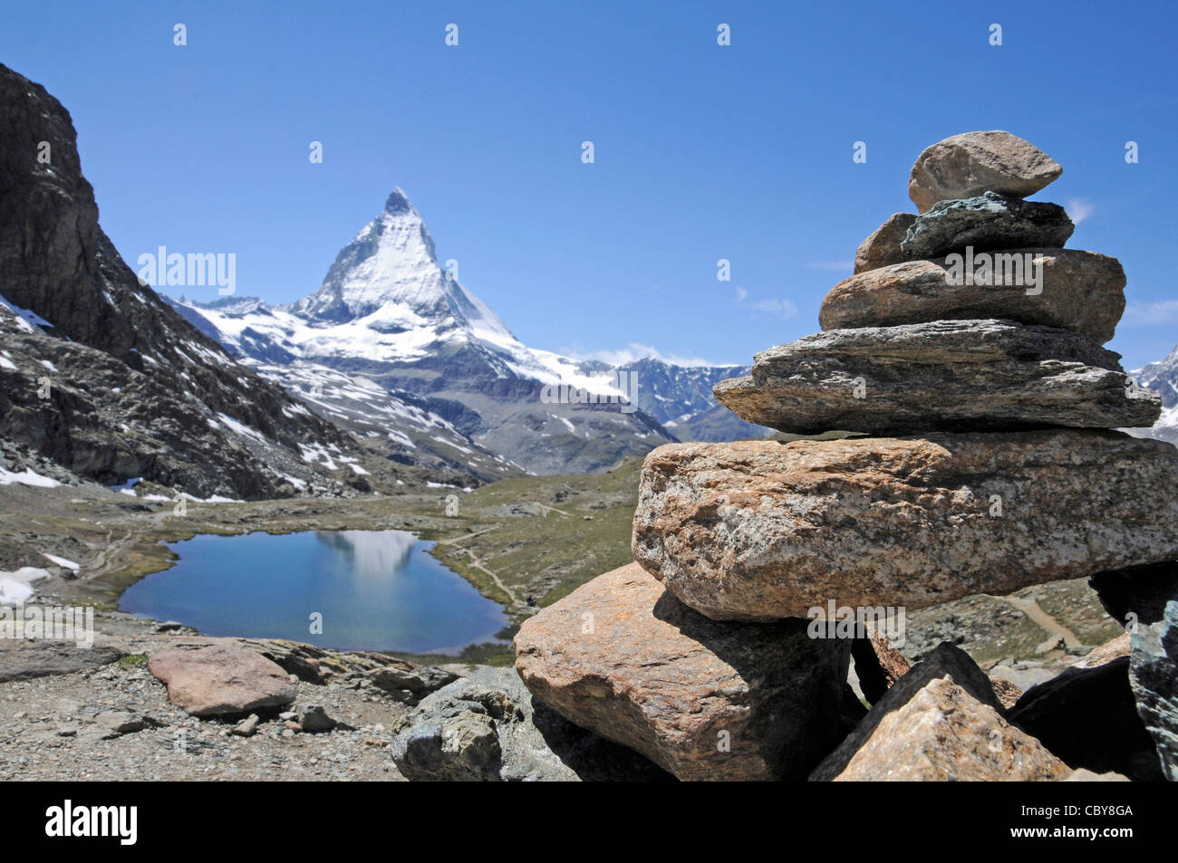View of the famous Zermatt mountain in Switzerland Stock Photo - Alamy