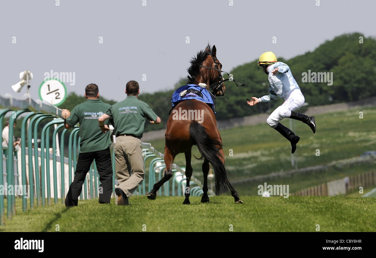 Jockey Edward Creighton is thrown by Miss Mozart before they have even ...