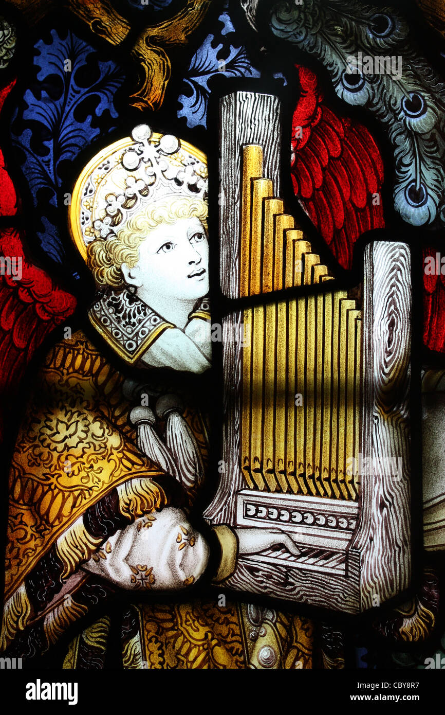 Pipe organ stained glass window hi-res stock photography and images - Alamy