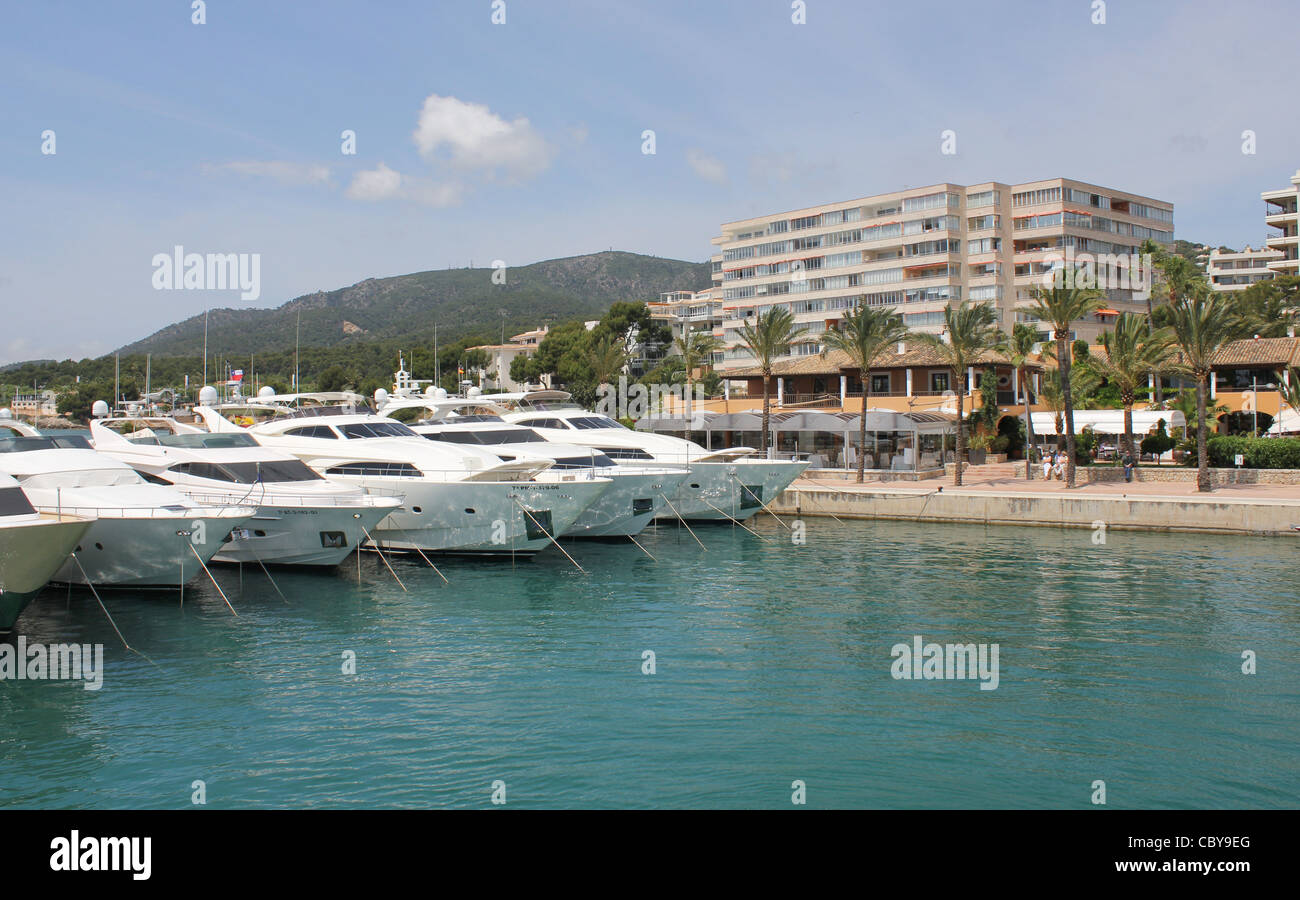 Puerto Portals Marina - view from the flybridge of a luxury SANLORENZO ...