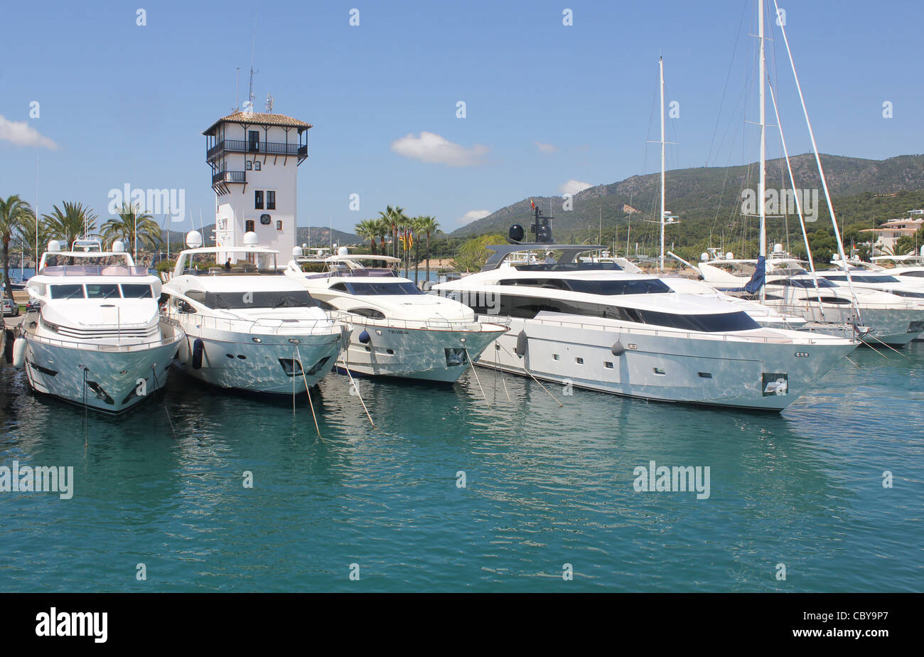 Puerto Portals Marina - view from the flybridge of a luxury SANLORENZO ...