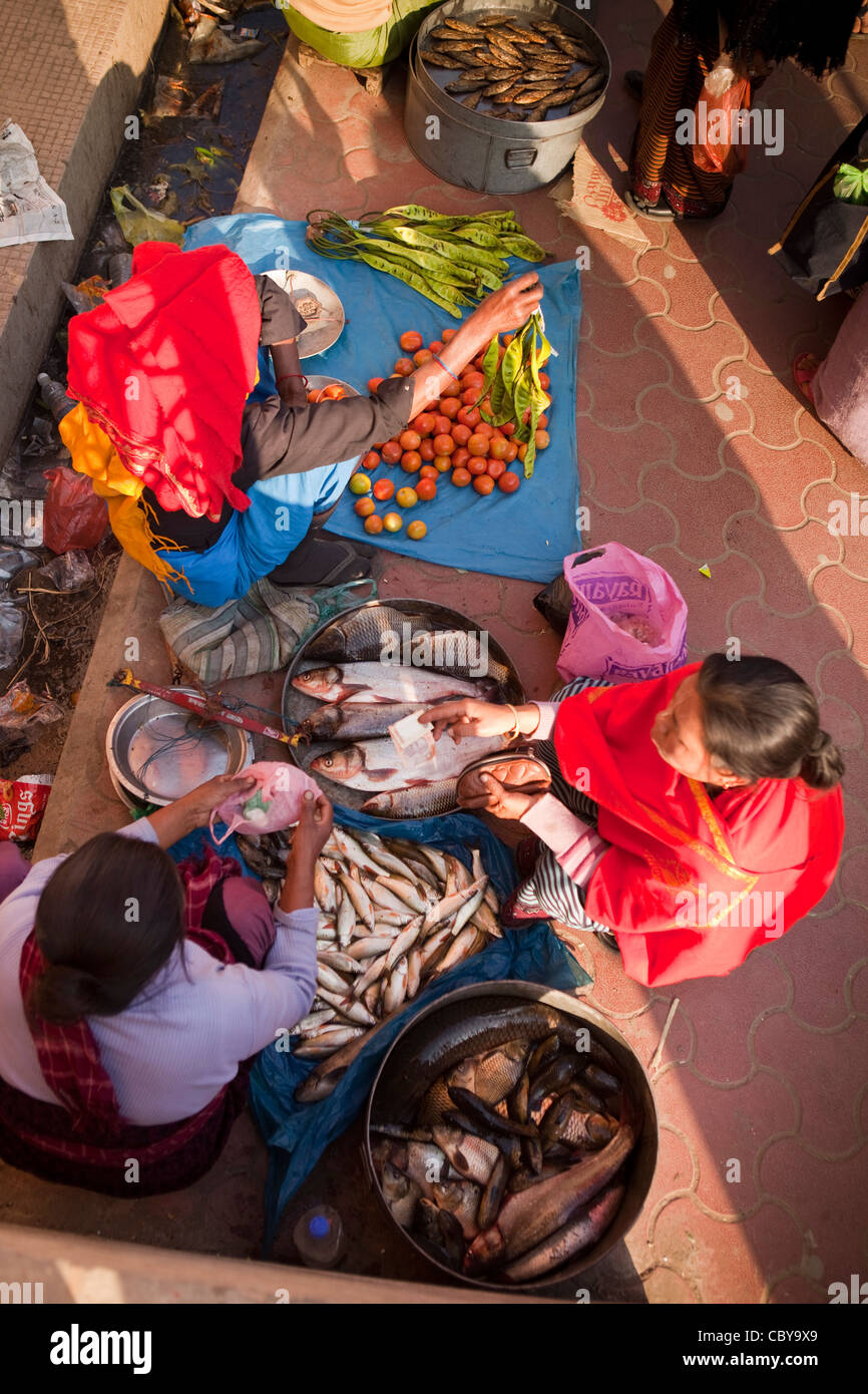 India, Manipur, Imphal, Bir Sikendrajit Road, Khwairamband Bazaar ...