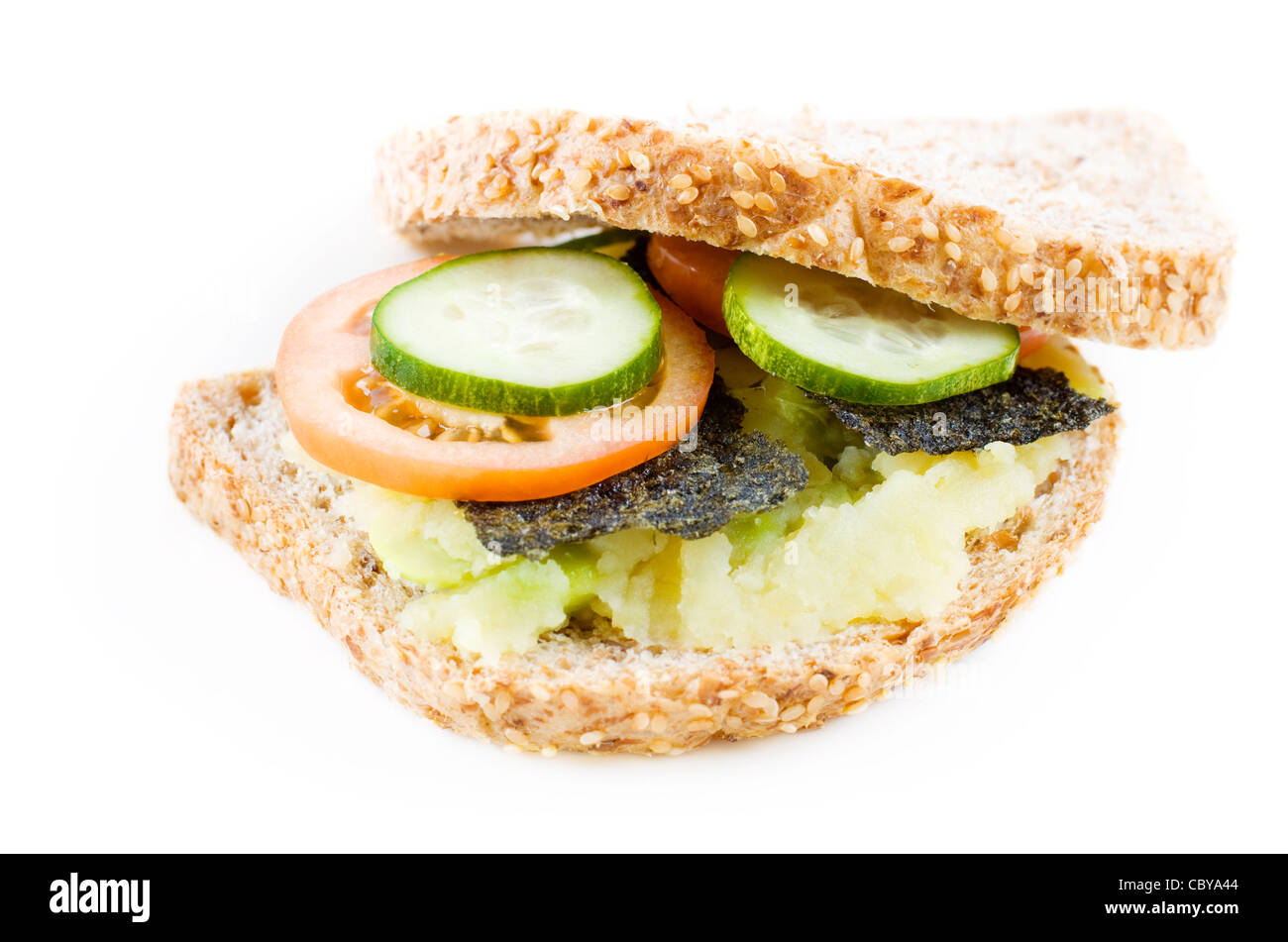 Healthy vegetarian sandwich isolated on white background Stock Photo ...