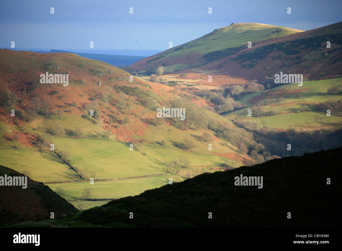 View across the Stretton Hills, Church Stretton, England Stock Photo ...