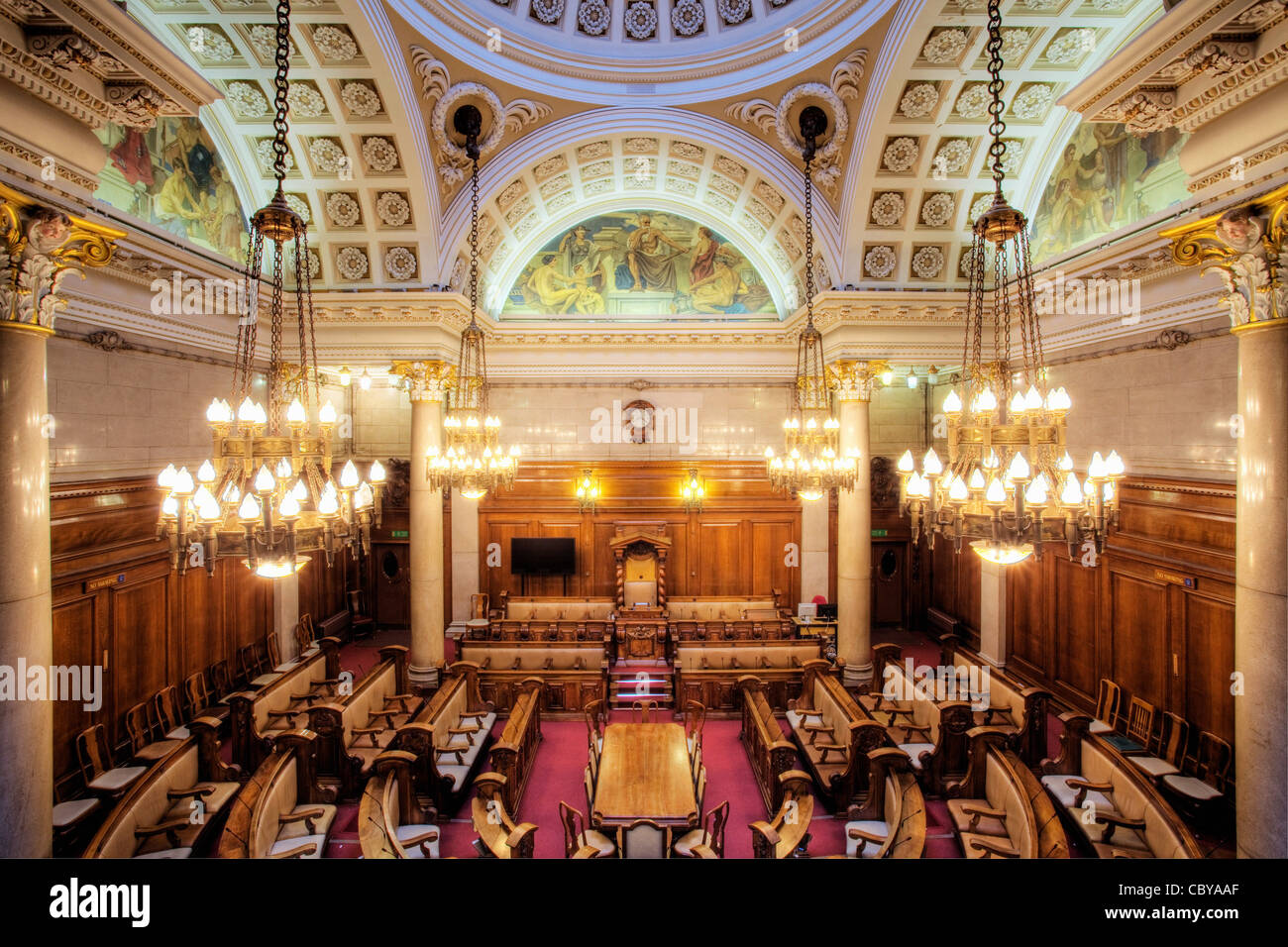 The Council Chamber in the Guildhall. Hull, East Yorkshire Stock Photo ...