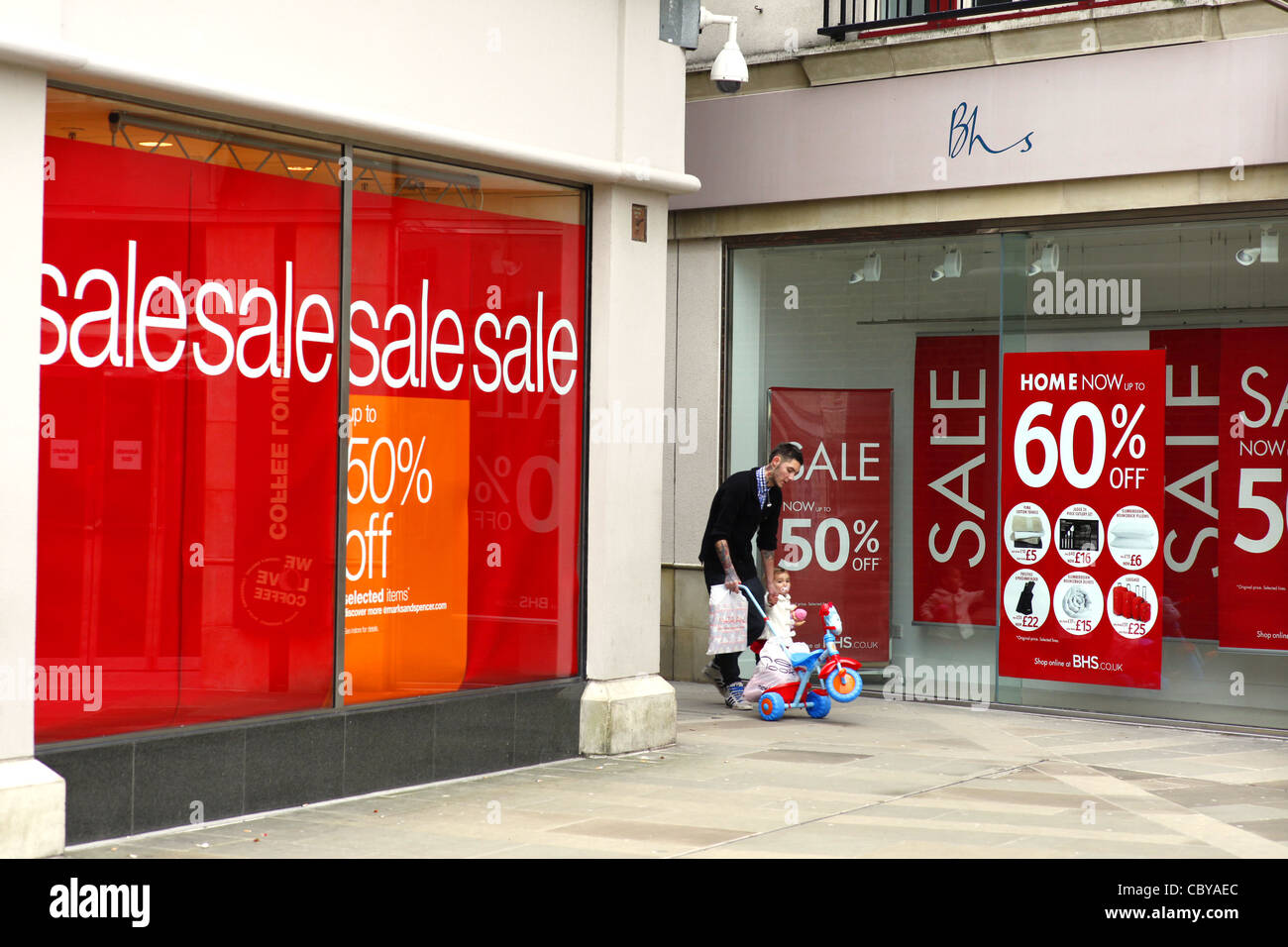 Boxing day sale posters in a shop window Stock Photo - Alamy