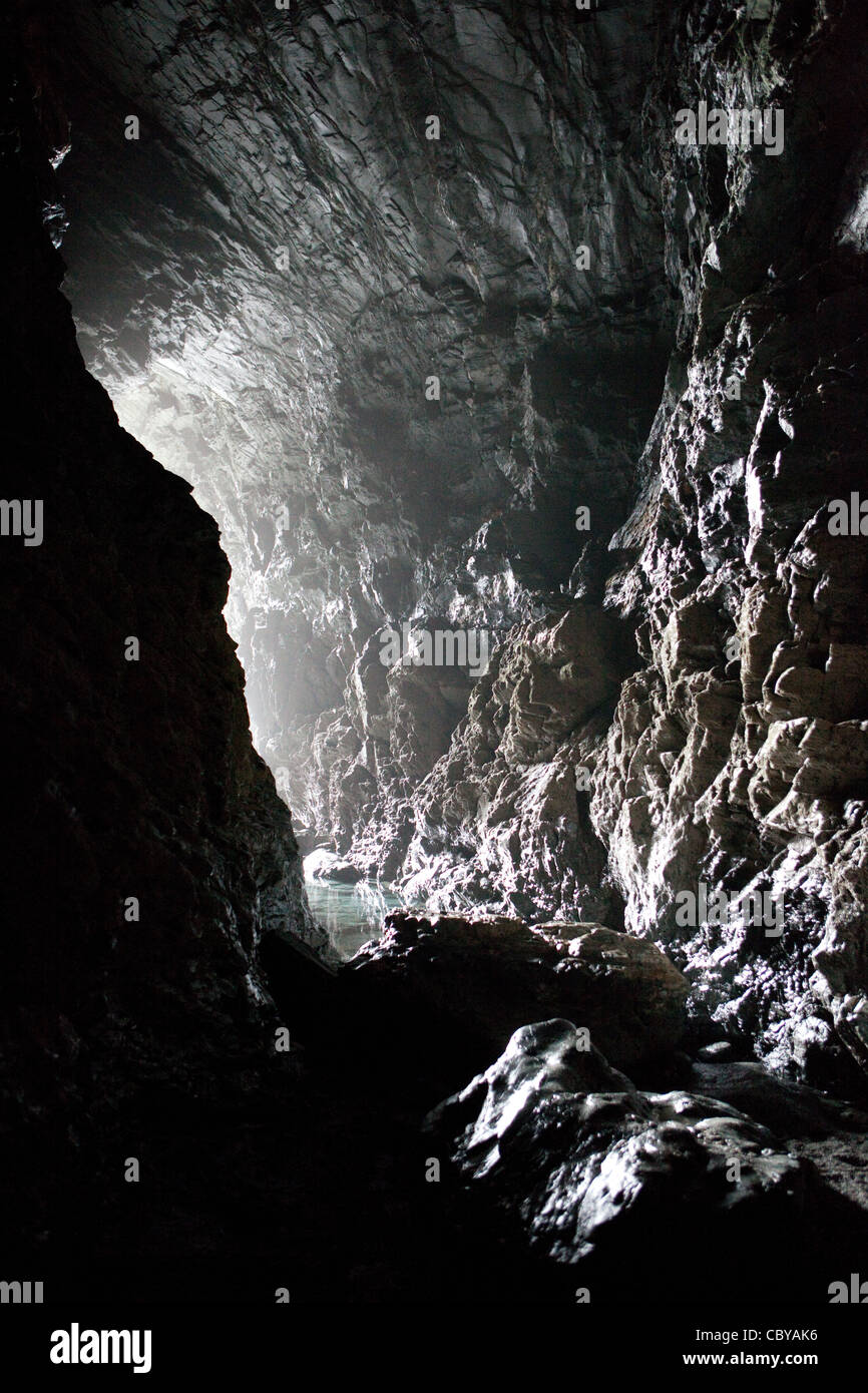 Merlins Cave Tintagel Cornwall, the legend of King Arther Stock Photo ...