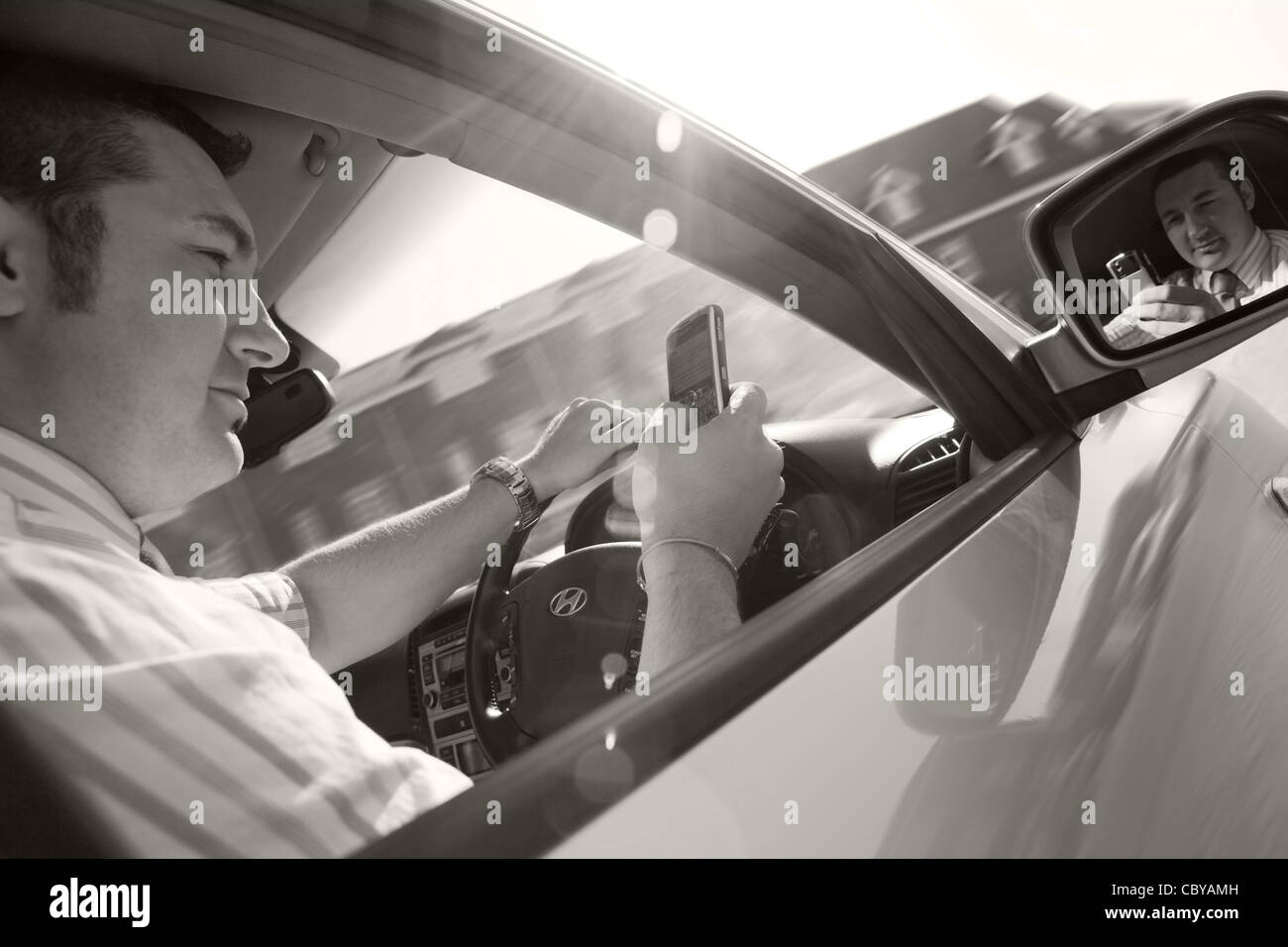James Stickley, Model, in a staged shot to highlight the dangers of not ...