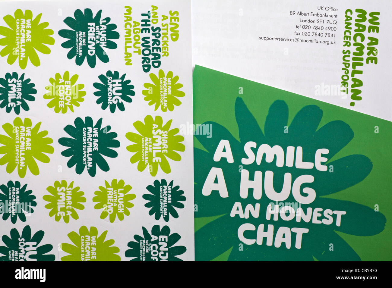 Correspondence and stickers received from Macmillan Cancer Support - a ...