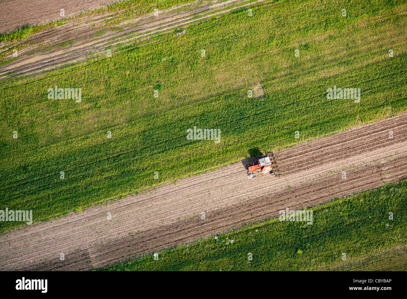 Summer landscape aerial view tractor hi-res stock photography and ...