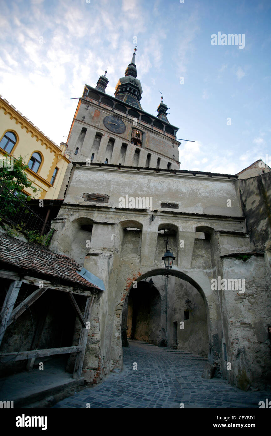 Vertical shot of the clock tower in Sighisoara, Romania Stock Photo - Alamy