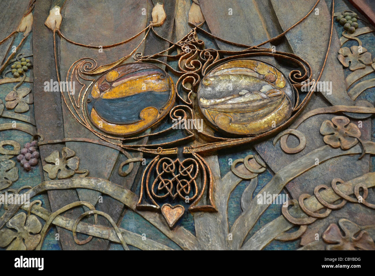 watts chapel compton surrey arts crafts interior Stock Photo - Alamy