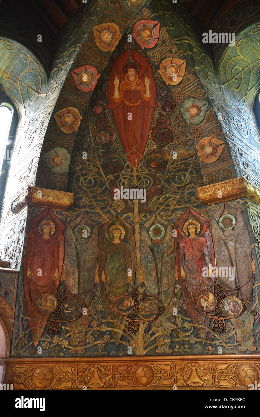 watts chapel compton surrey arts crafts interior Stock Photo - Alamy