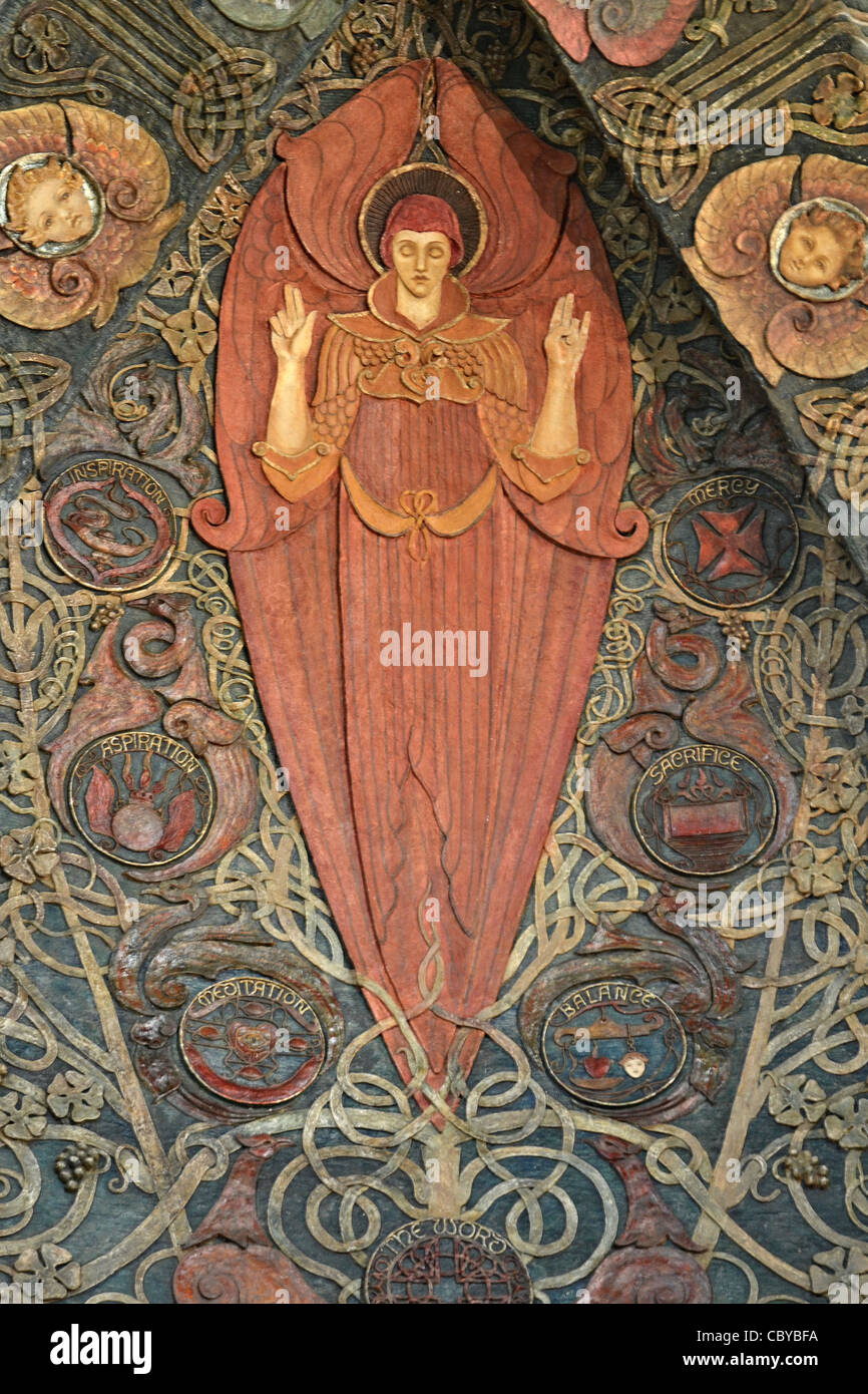 watts chapel compton surrey arts crafts interior Stock Photo - Alamy