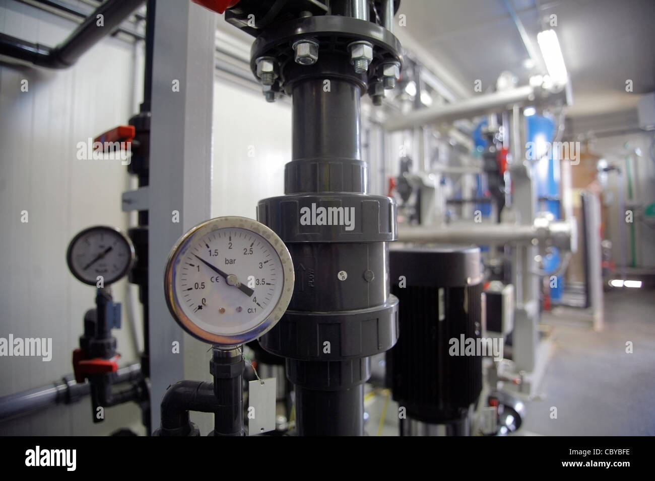 Pressure gauge inside an industrial room Stock Photo - Alamy